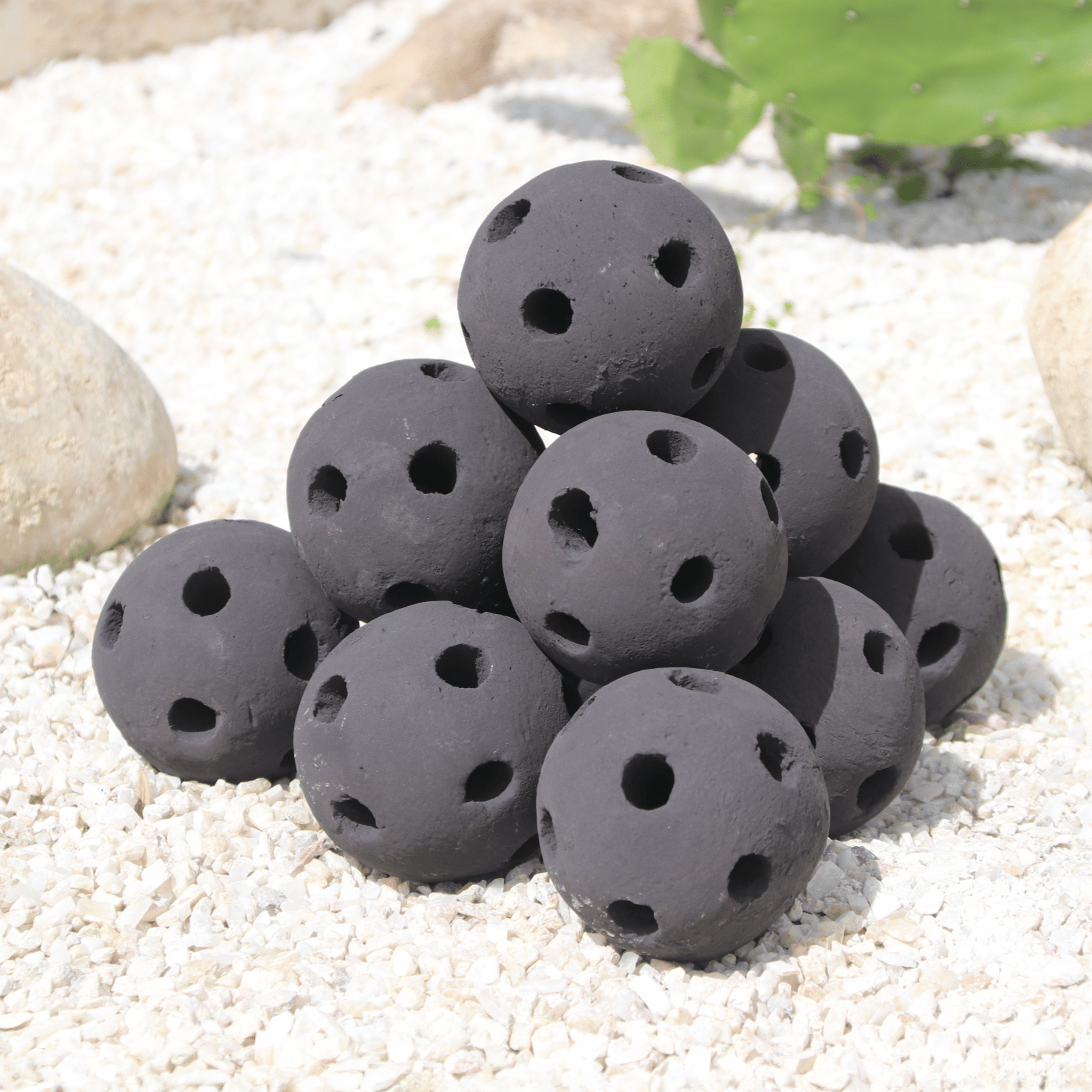 Ceramic Fire Balls / 10pcs 3in Black Firepit Balls / Solid&Hollow Styl ...