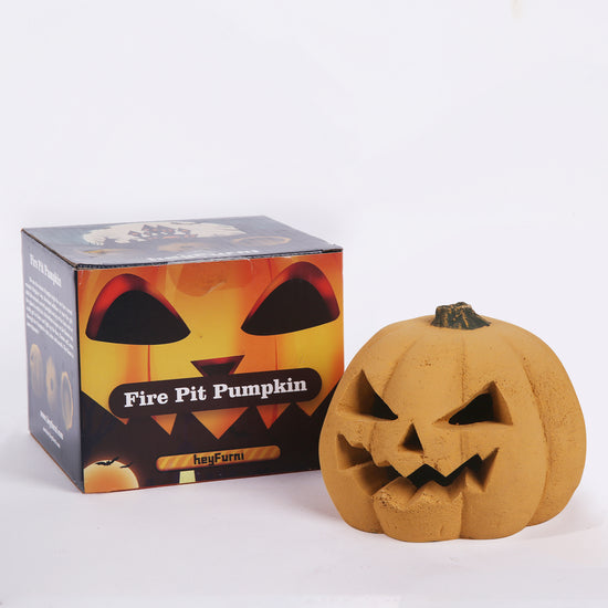 Ceramic Carved Pumpkin Gas Log / Fireproof Fire Pit Pumpkin / Two Size ...